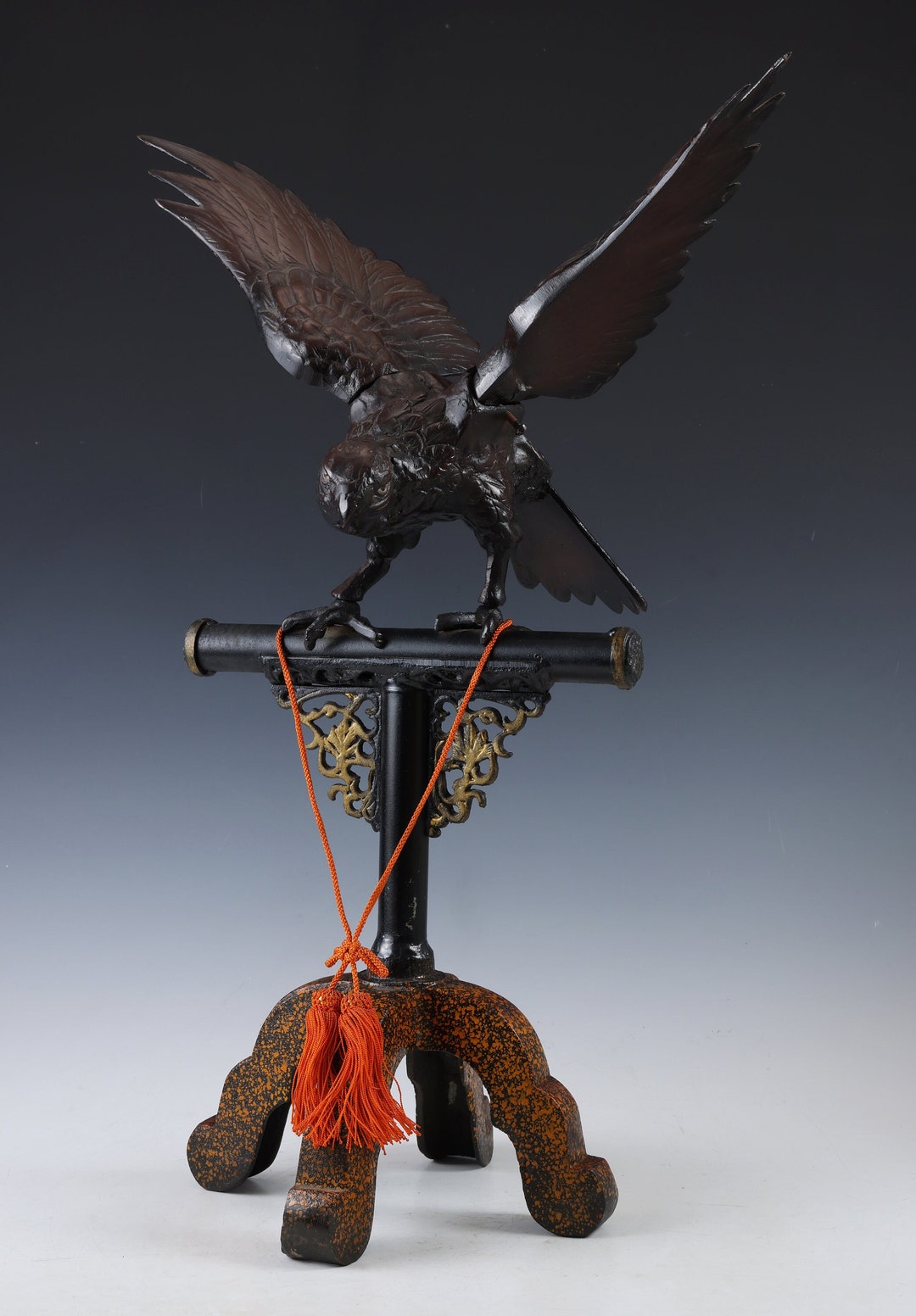 Beautiful Fabulous Japanese Bronze Hawk room Guardian Sculpture Great ...