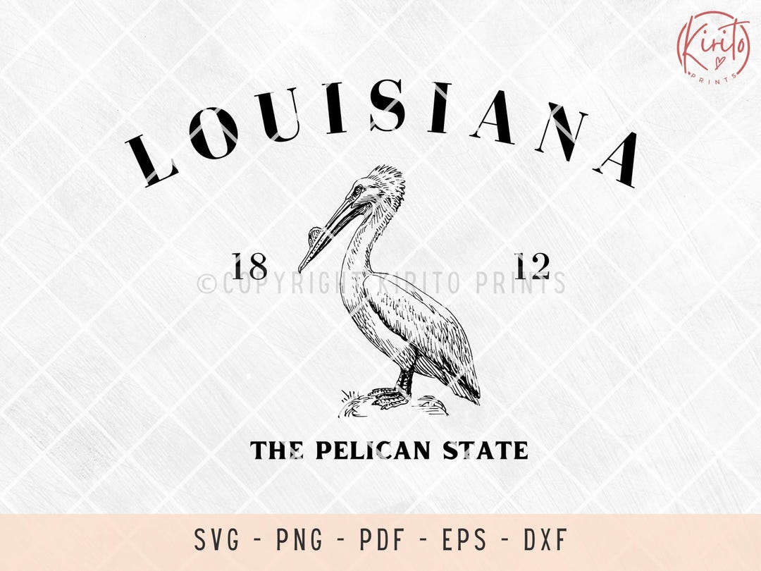 Louisiana Pelican State SVG: US State Outline (digital Files) - Etsy