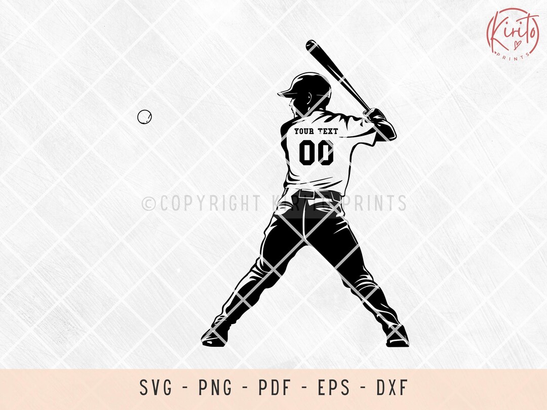 Baseball Player SVG: Customizable Shirt Design (digital Files) - Etsy