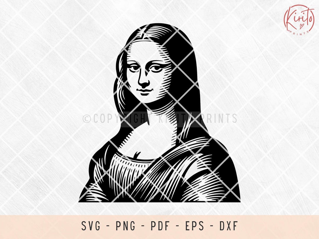 Mona Lisa Outline SVG: Vector Graphics, Sublimation Design (digital ...