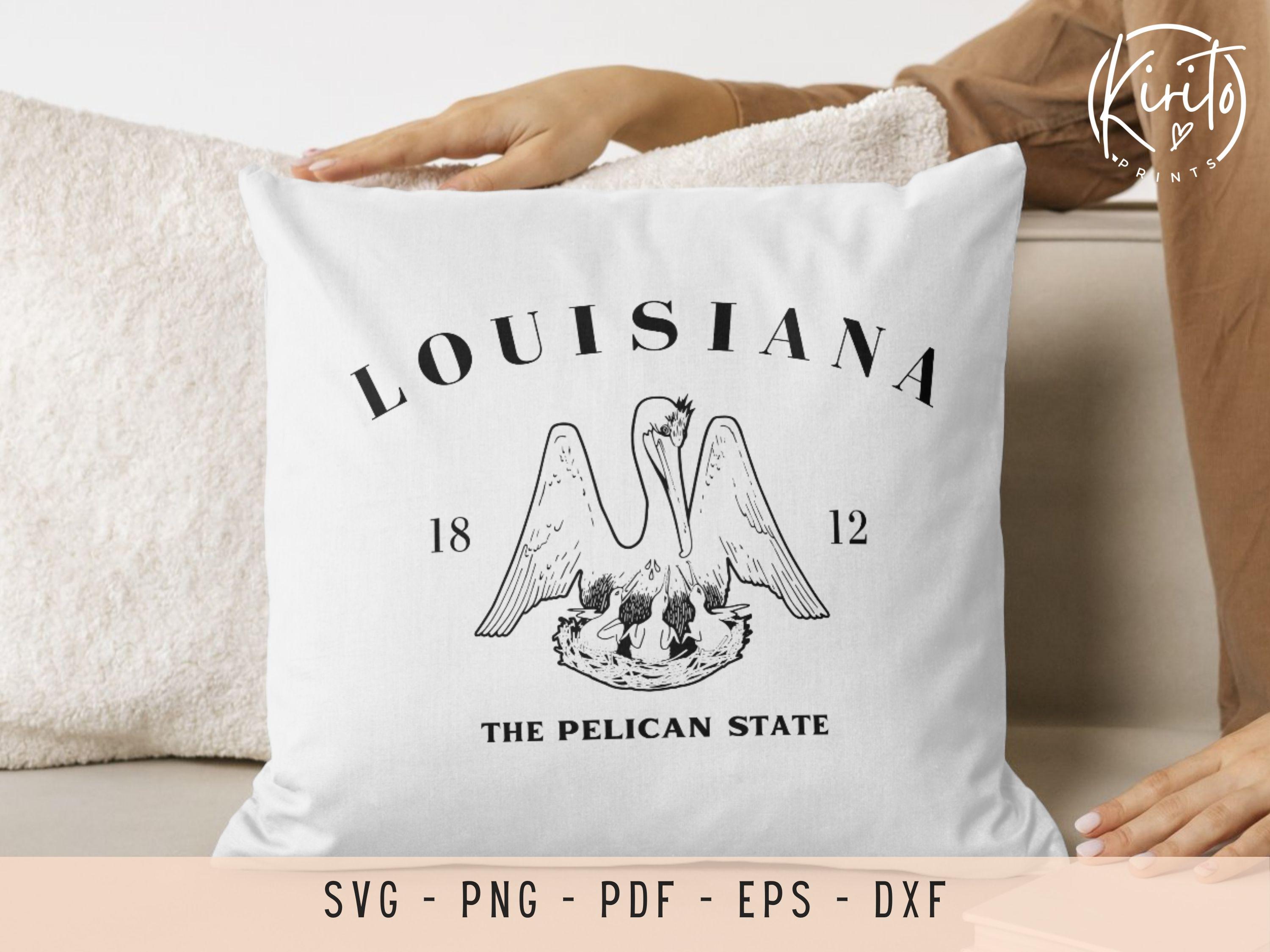 Louisiana Pelican SVG: US State Outline, Laser Cut Files (digital ...