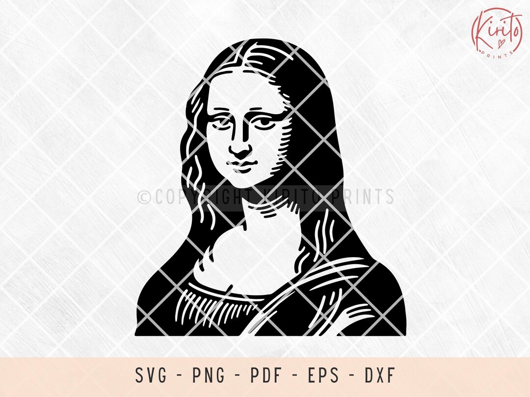 Mona Lisa Outline SVG: Vector Graphics, Sublimation Design (digital ...