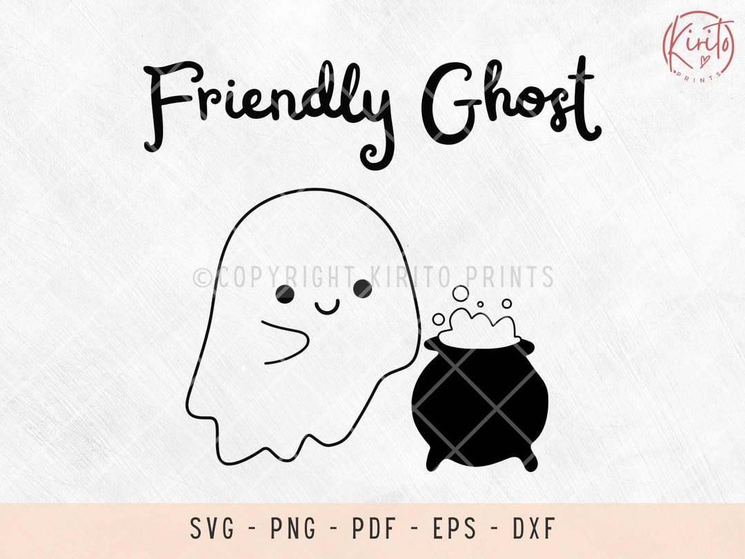 Cute Friendly Ghost Svg Files, Svg Files for Laser, Svg Files for ...