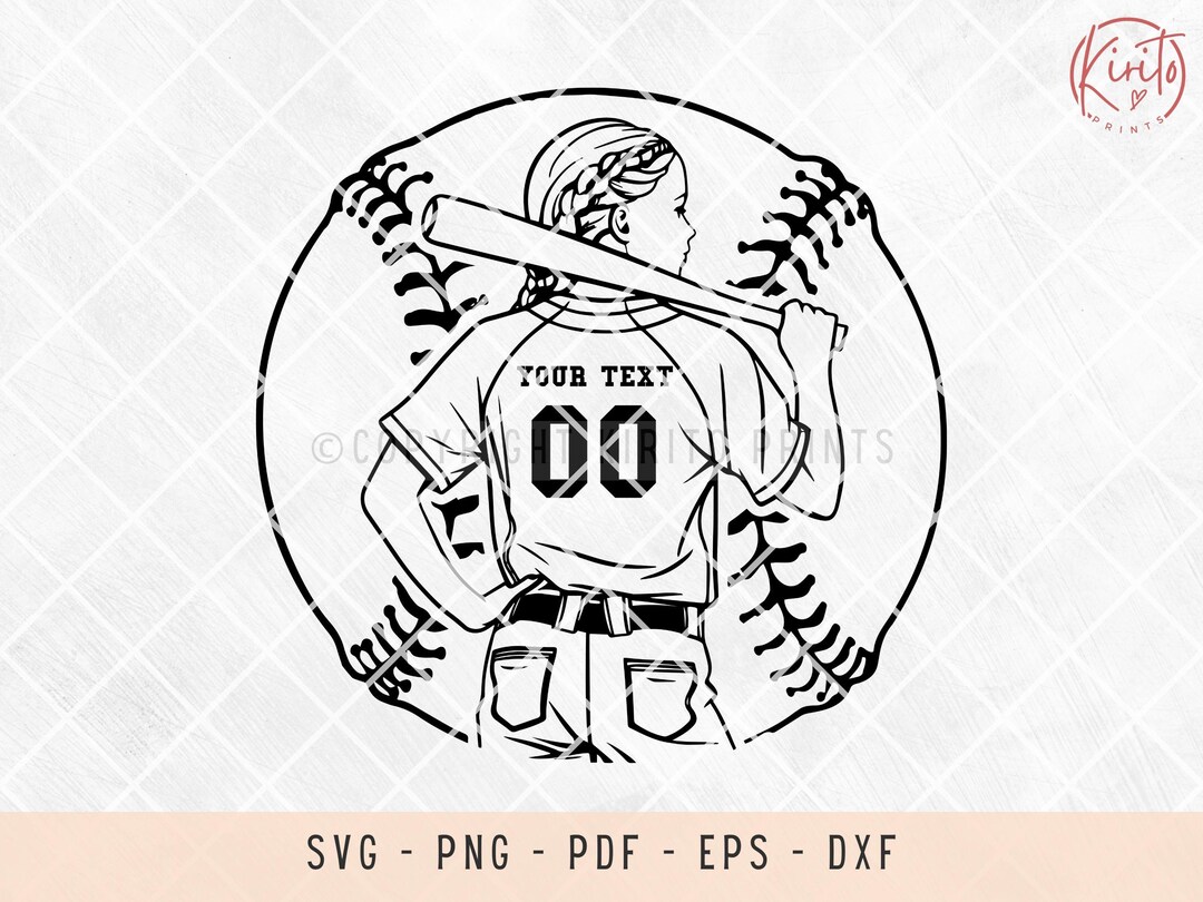 Softball Girl SVG: Personalized Player, Laser Cut Files (digital ...