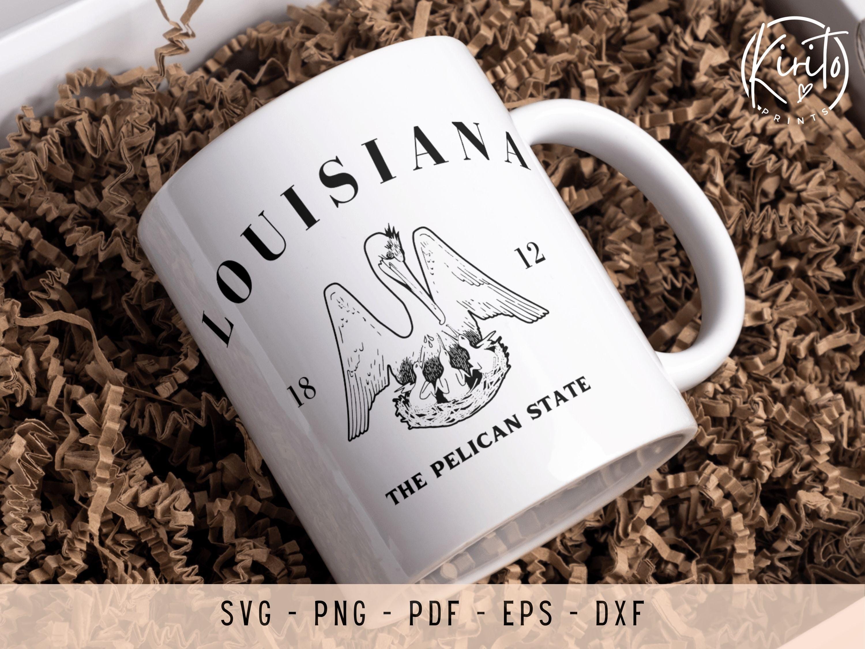 Louisiana Pelican SVG: US State Outline, Laser Cut Files (digital ...