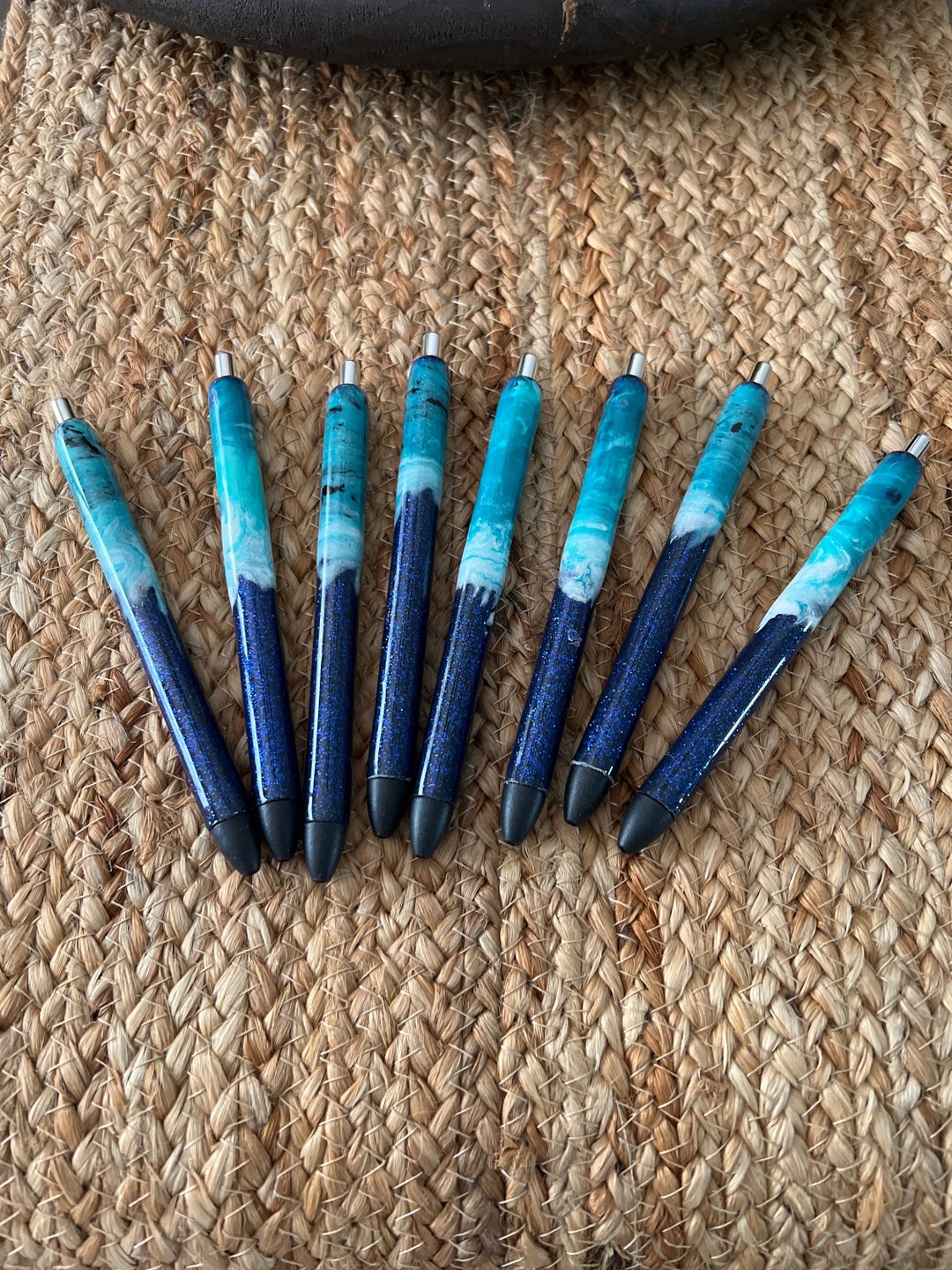 Beach Pens, Custom Glitter Pens,refillable, Black Ink Gel Pens ...