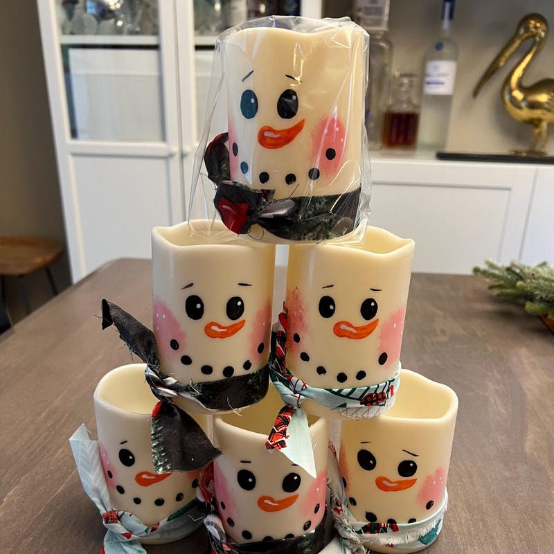 Snowman Candle - Etsy