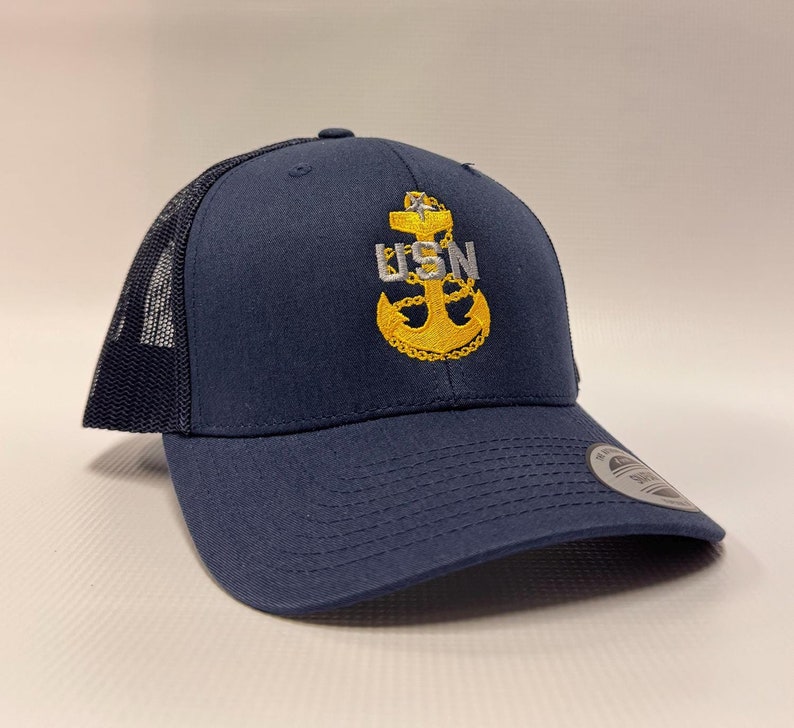 Navy Senior Chief Ball Cap Navy Blue With Gold and Silver Anchor - Etsy