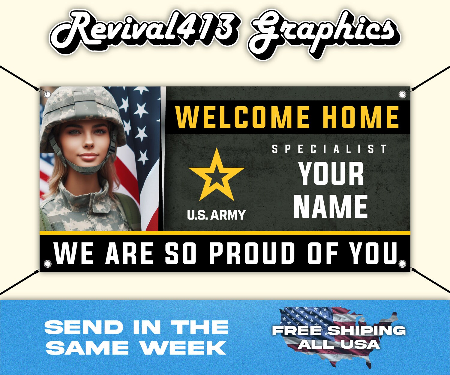 Full Color Welcome Home Vinyl Banners Next Day Production - Etsy