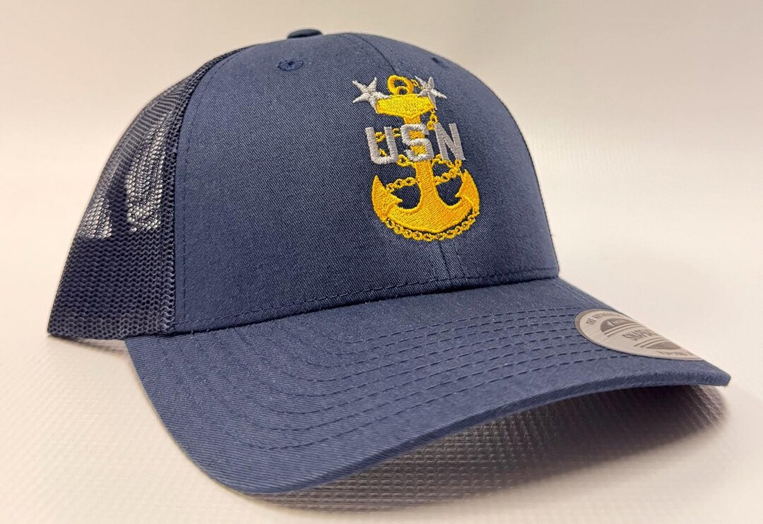 Navy Master Chief Ball Cap Navy Blue With Gold and Silver Anchor - Etsy