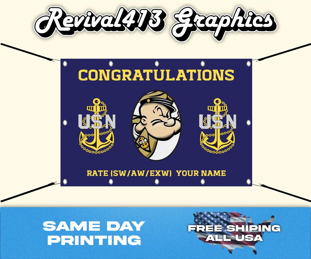 Personalized Navy Chief Banner Congratulations CPO Banner - Vinyl ...