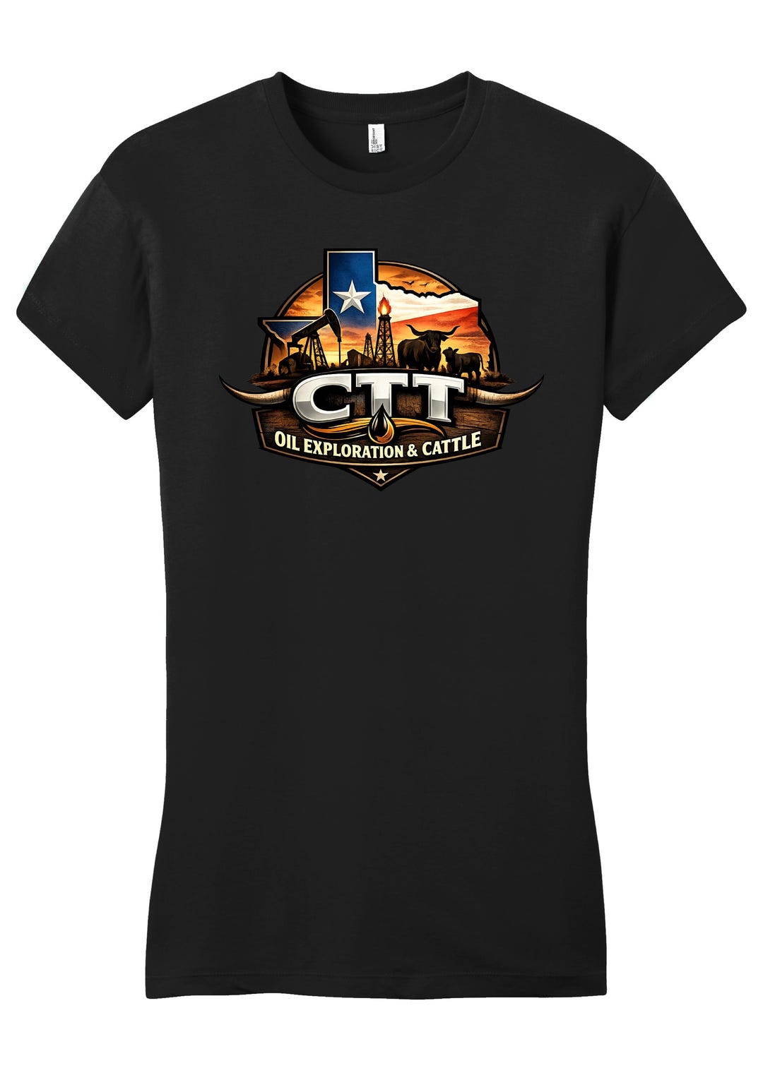 Women's CTT Oil Exploration & Cattle Graphic T-shirt Landman Women's ...