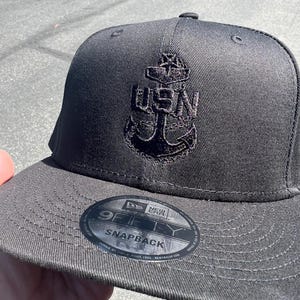 Navy Senior Chief Ball Cap New Era Snapback Black With Black Anchor - Etsy