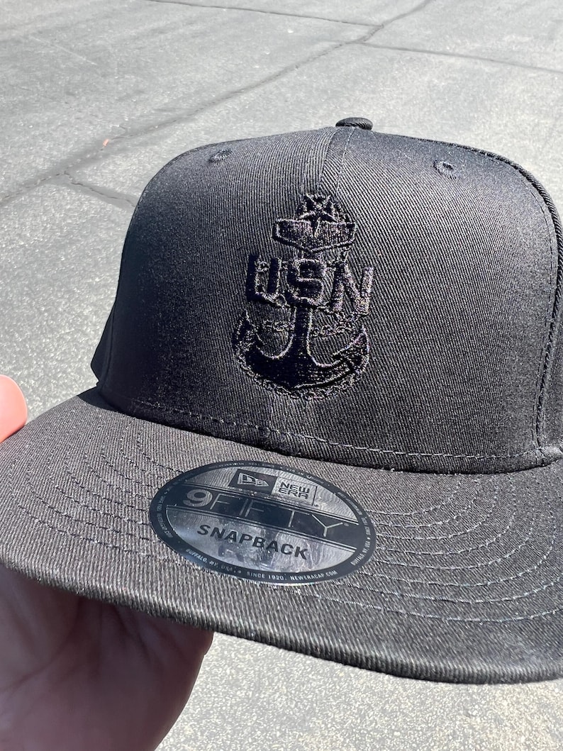 Navy Senior Chief Ball Cap New Era Snapback Black With Black Anchor - Etsy