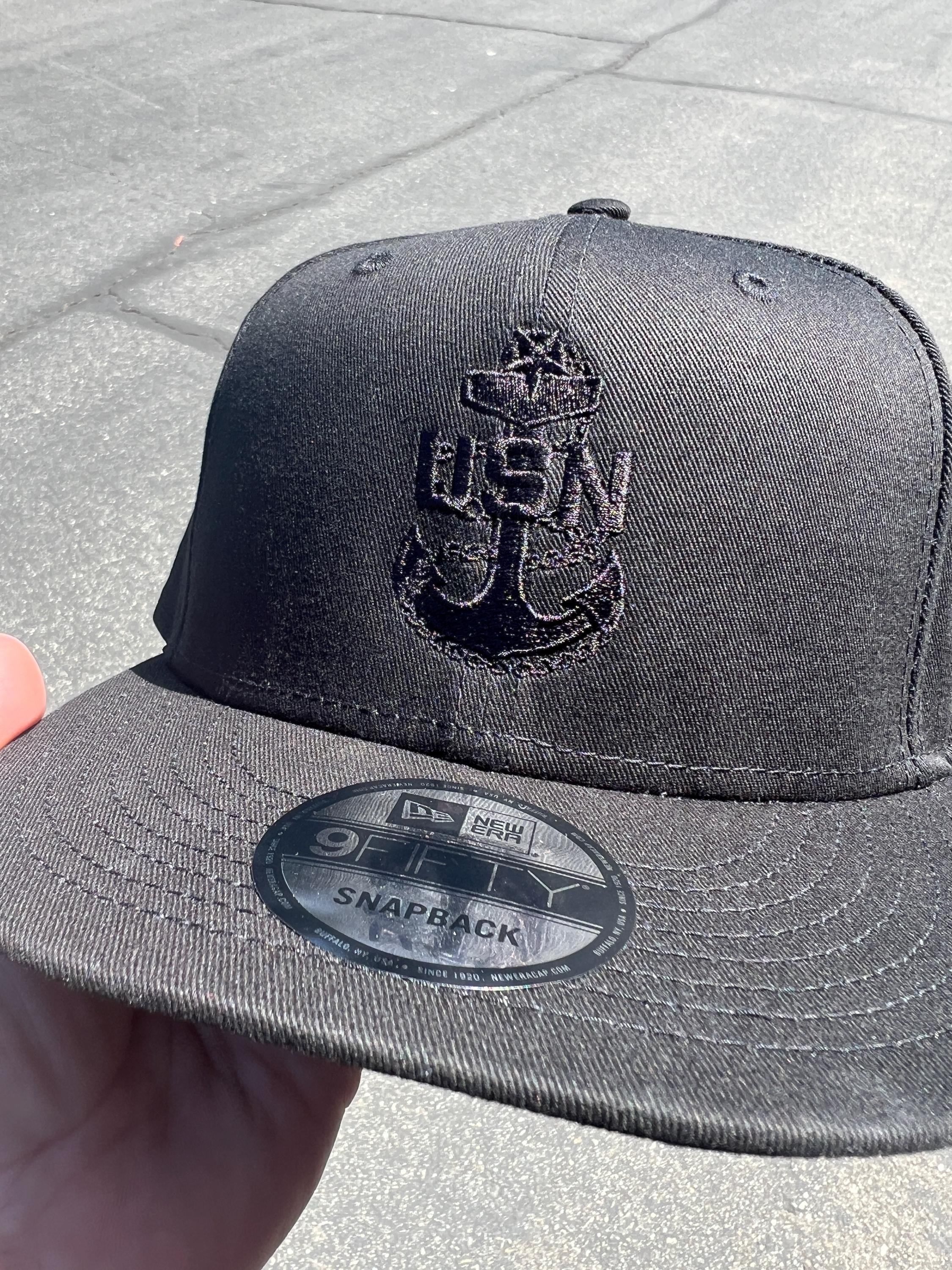 Navy Senior Chief Ball Cap New Era Snapback Black With Black Anchor - Etsy