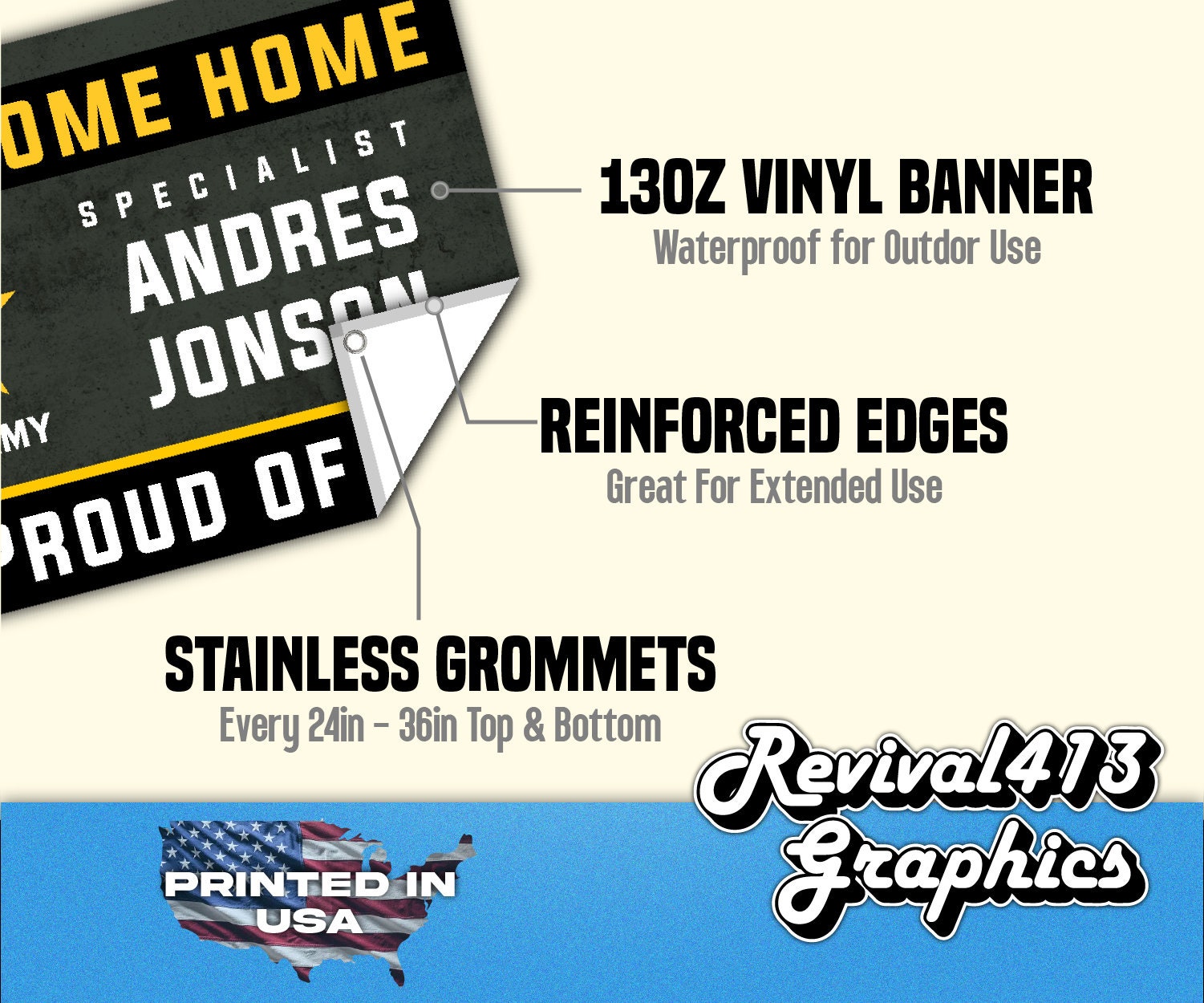 Full Color Welcome Home Vinyl Banners Next Day Production - Etsy