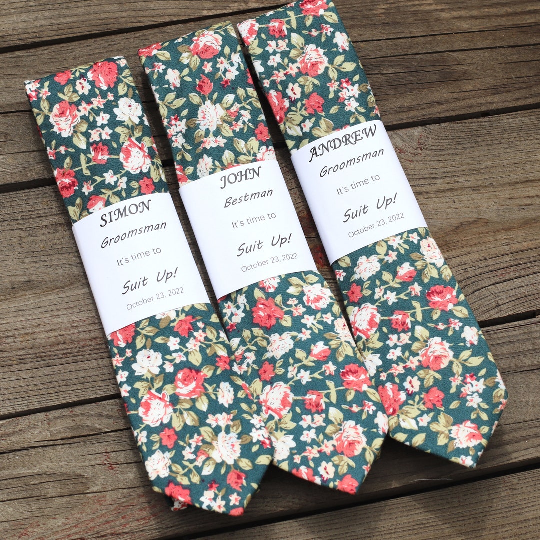 Gem Floral Neck Ties for Man on Wedding Day, Gem Floral Skinny Ties for ...
