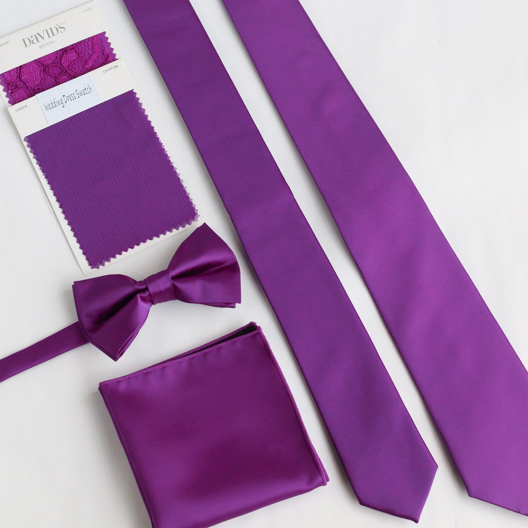 Cassis Tie, Wedding Dress Tie, Skinny Men's Raspberry Tie, Groomsmen ...