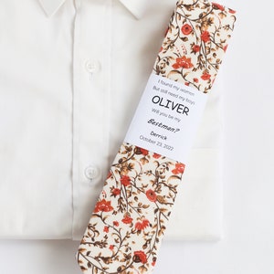 Rust Floral Tie, Rust Bow Tie, Rust Pocket Square, Rust Dress Necktie ...