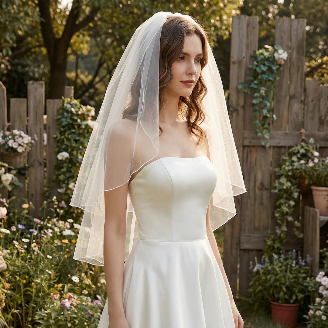 In Heaven Match Bridal Bow Veil | Soft Tulle With Luminous Pearls ...