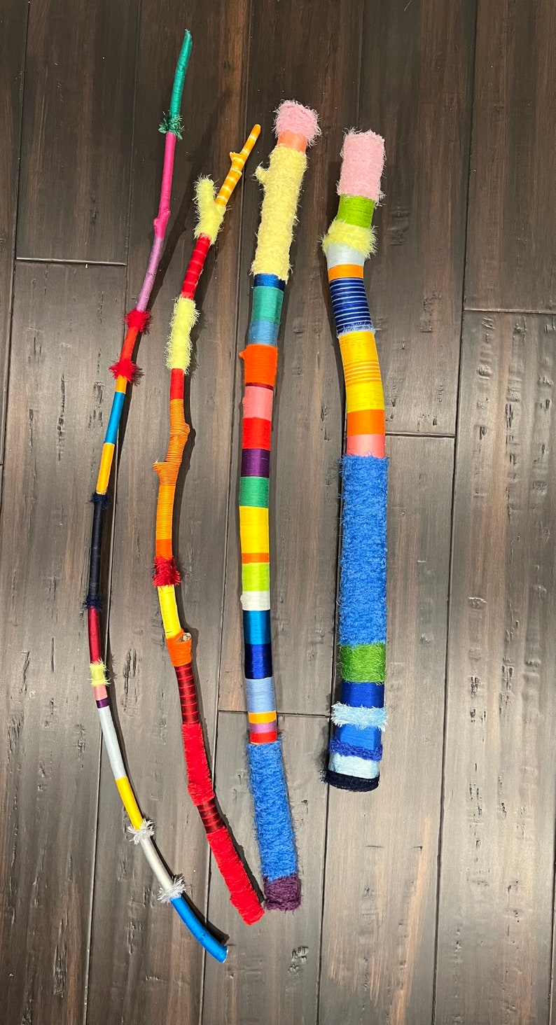Art - Wrapped Sticks/tribal Sticks/wood Sticks - Etsy