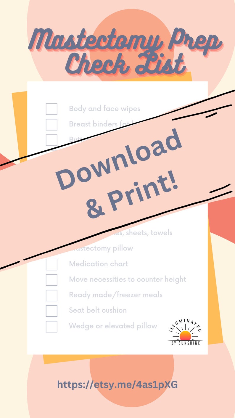 Mastectomy Prep Checklist - Etsy