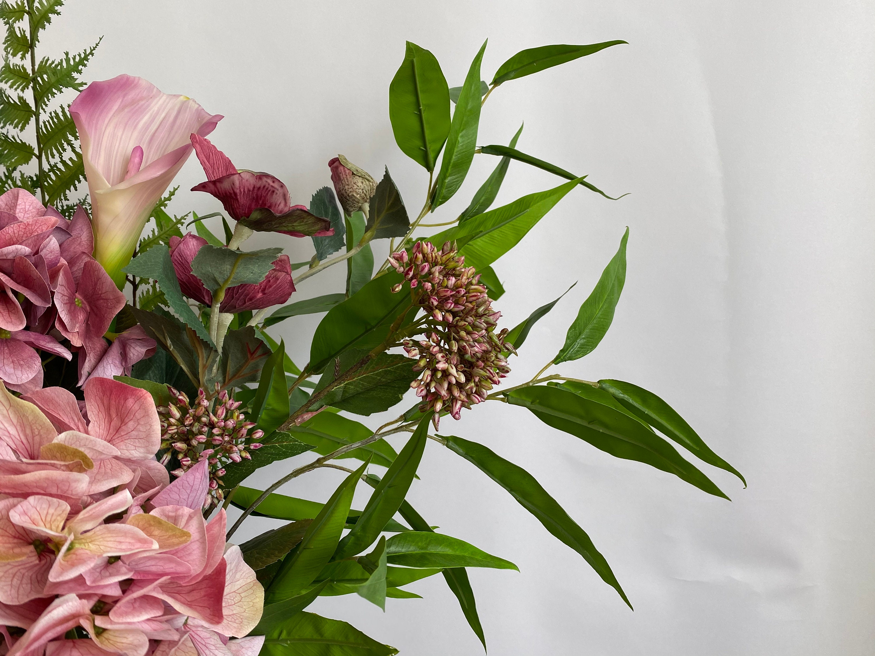 Realistic Real Touch Silk Artificial Flower Arrangement Bouquet Pink ...