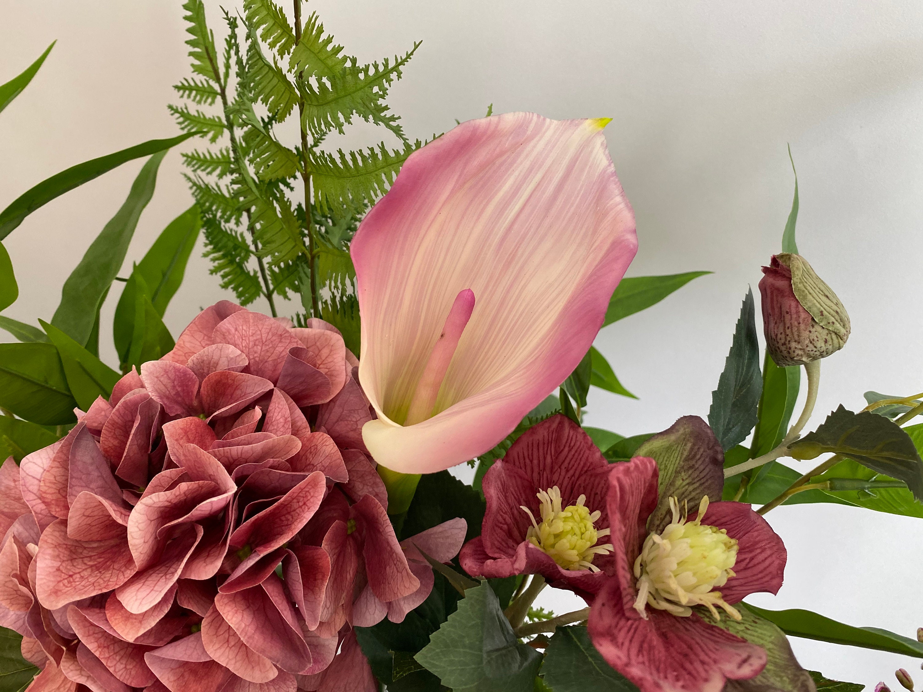 Realistic Real Touch Silk Artificial Flower Arrangement Bouquet Pink ...