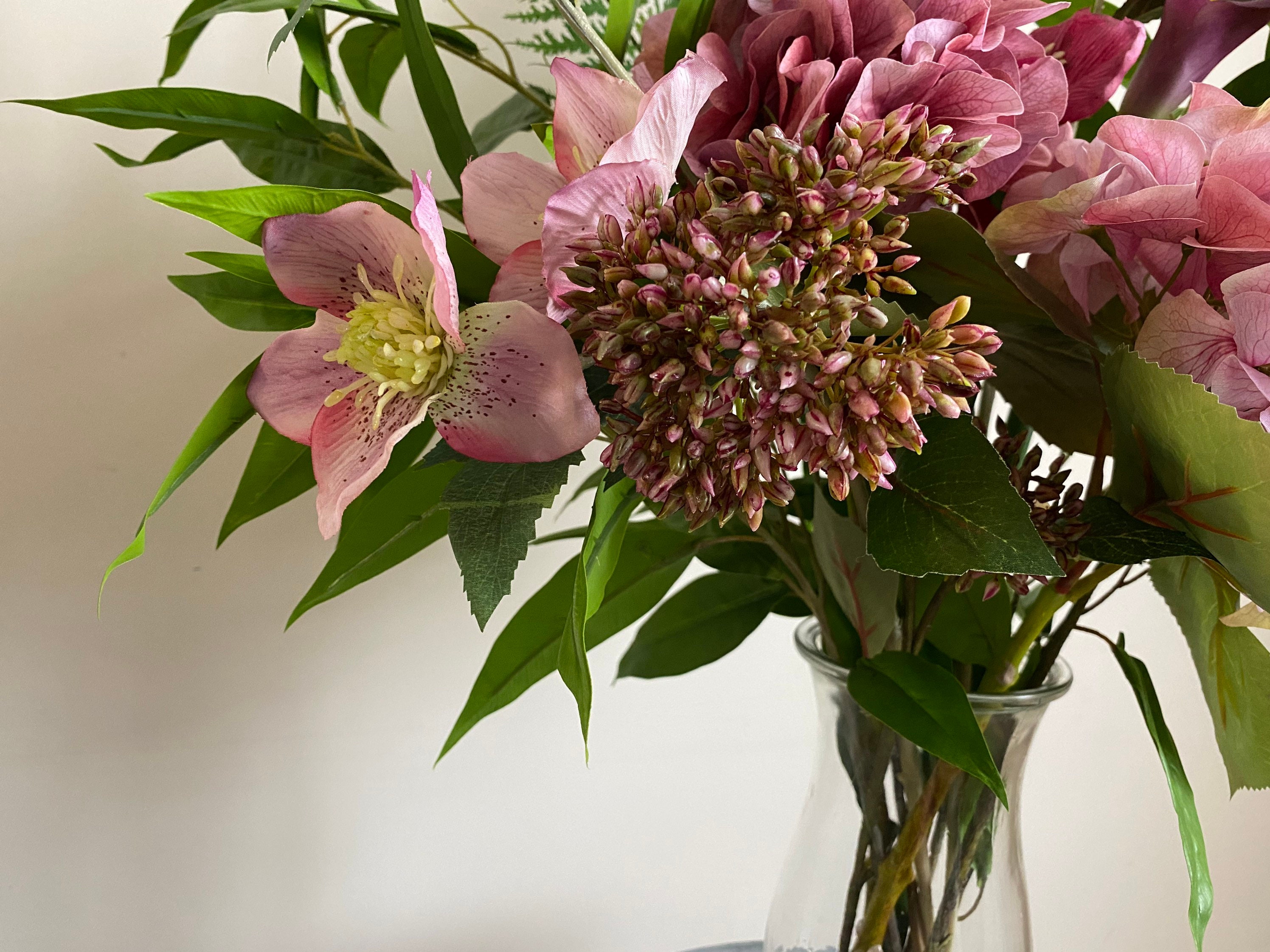 Realistic Real Touch Silk Artificial Flower Arrangement Bouquet Pink ...