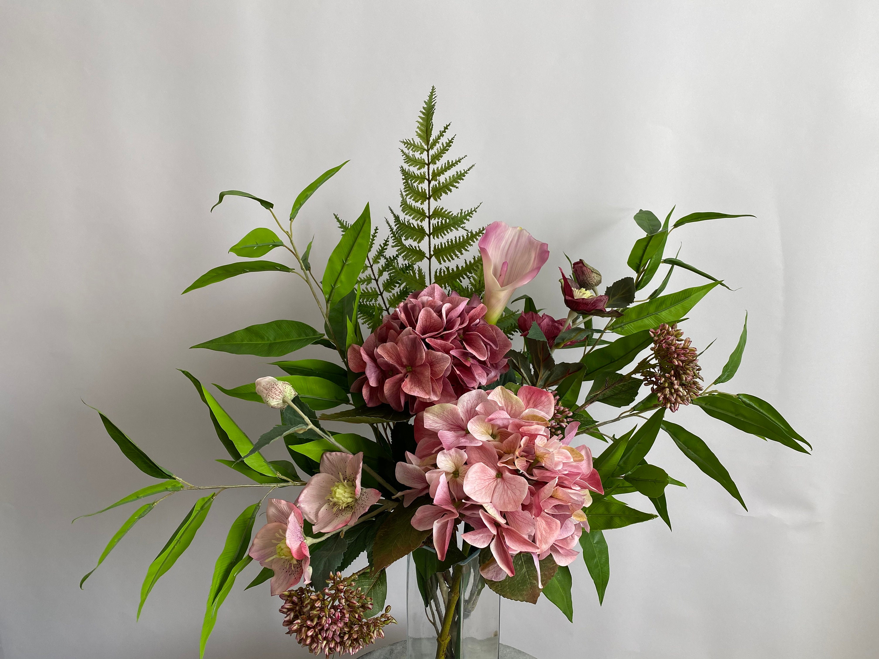 Realistic Real Touch Silk Artificial Flower Arrangement Bouquet Pink ...
