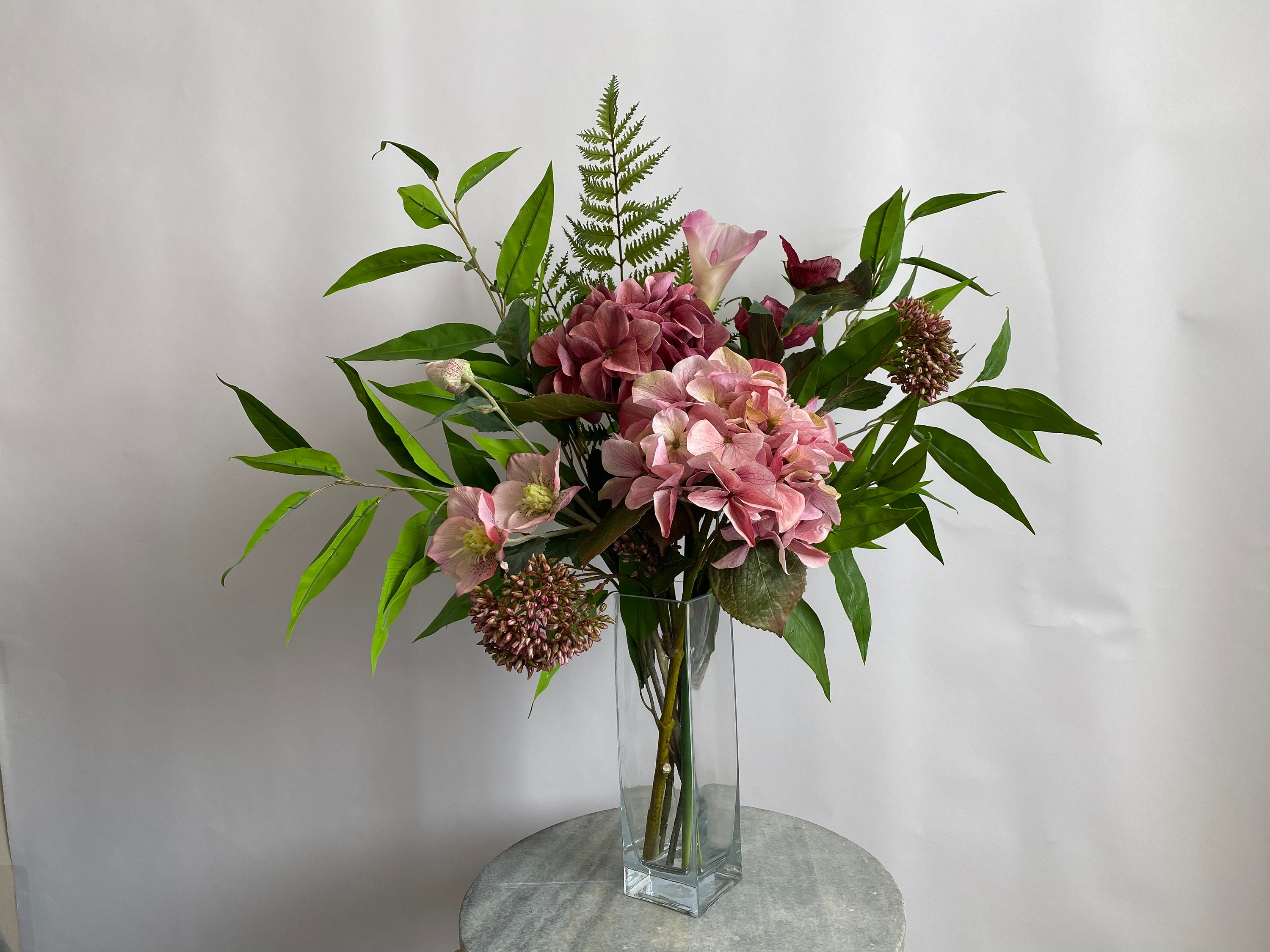 Realistic Real Touch Silk Artificial Flower Arrangement Bouquet Pink ...