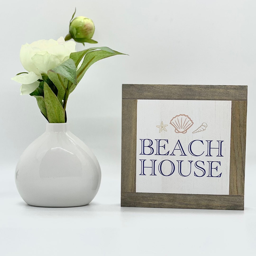 Beach House Sign, Coastal Home Decor, Summer Gift, Beach Wood Sign ...