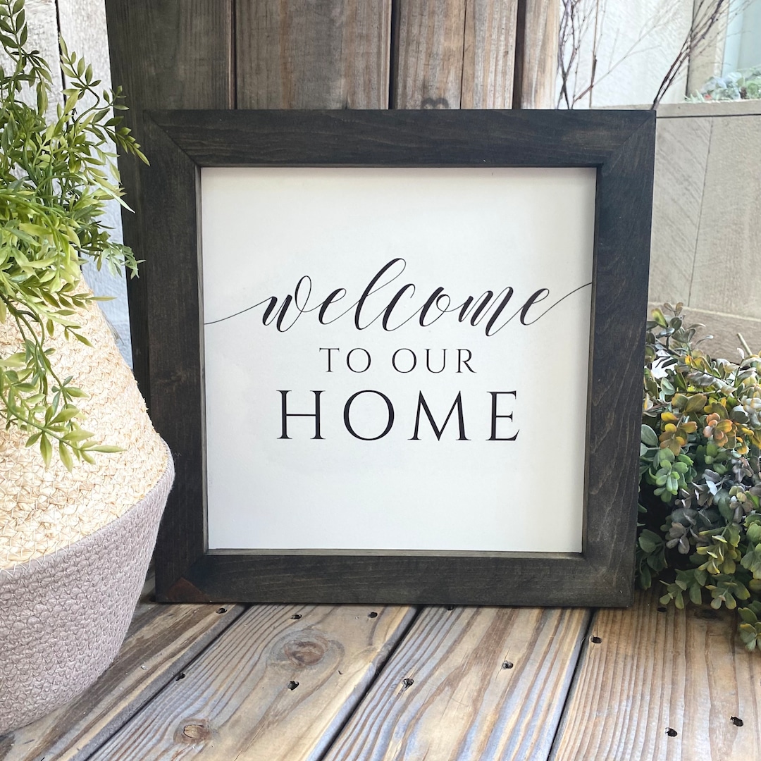 WELCOME to Our HOME Sign, Family Room Decor, Living Room Sign, Gallery ...