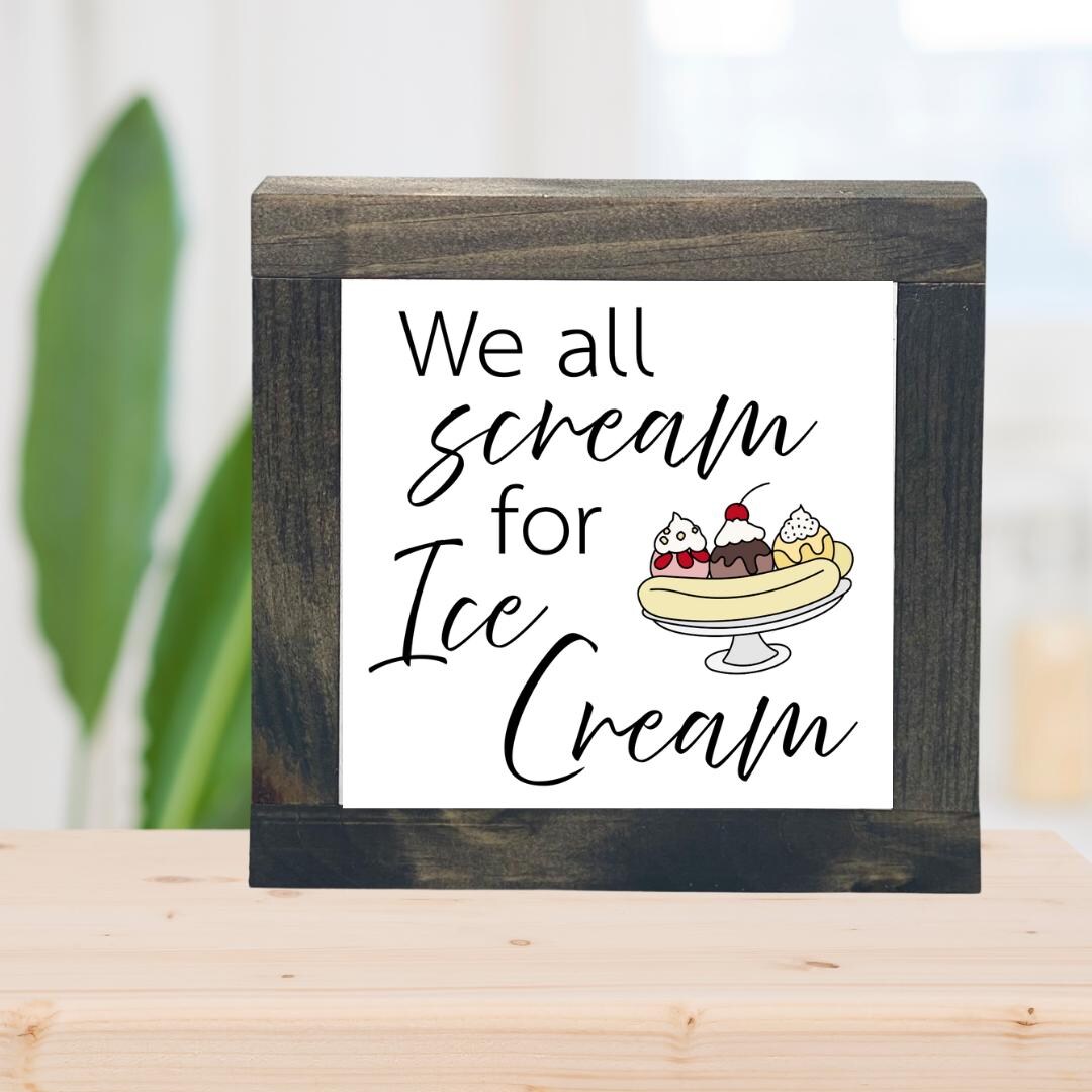 We All Scream for Ice Cream Sign, Colored Ice Cream Party Theme, Summer ...