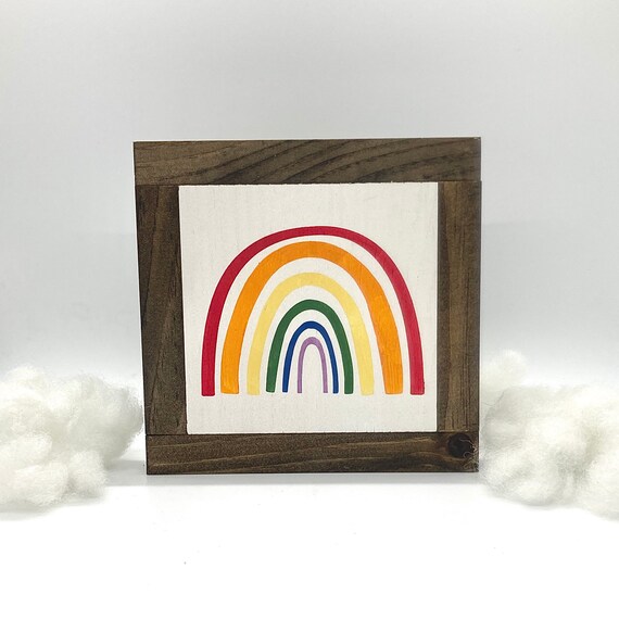 Rainbow Wood Sign Universal Gift Boho Rainbow Nursery | Etsy