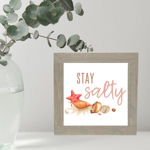 Stay Salty Sign, Beach House Home Decor, Coastal Nautical Art Decor ...