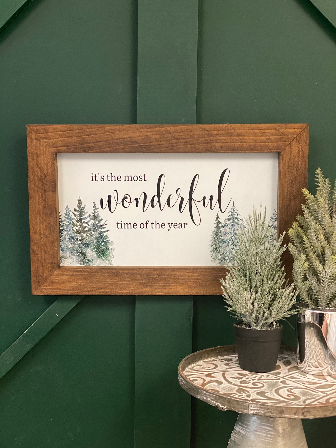 Wonderful Time Sign, Christmas Carol Sign, Rustic Christmas Decor ...