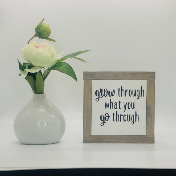 Grow Quote Sign Inspirational Gift Motivational Decor Self - Etsy