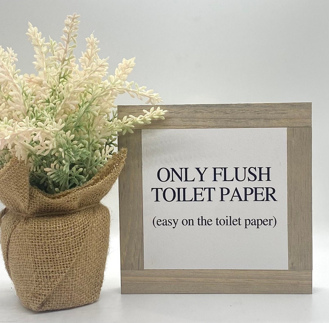 Only Flush Toilet Paper Sign, Camper RV Wooden Sign, Airbnb Bathroom ...