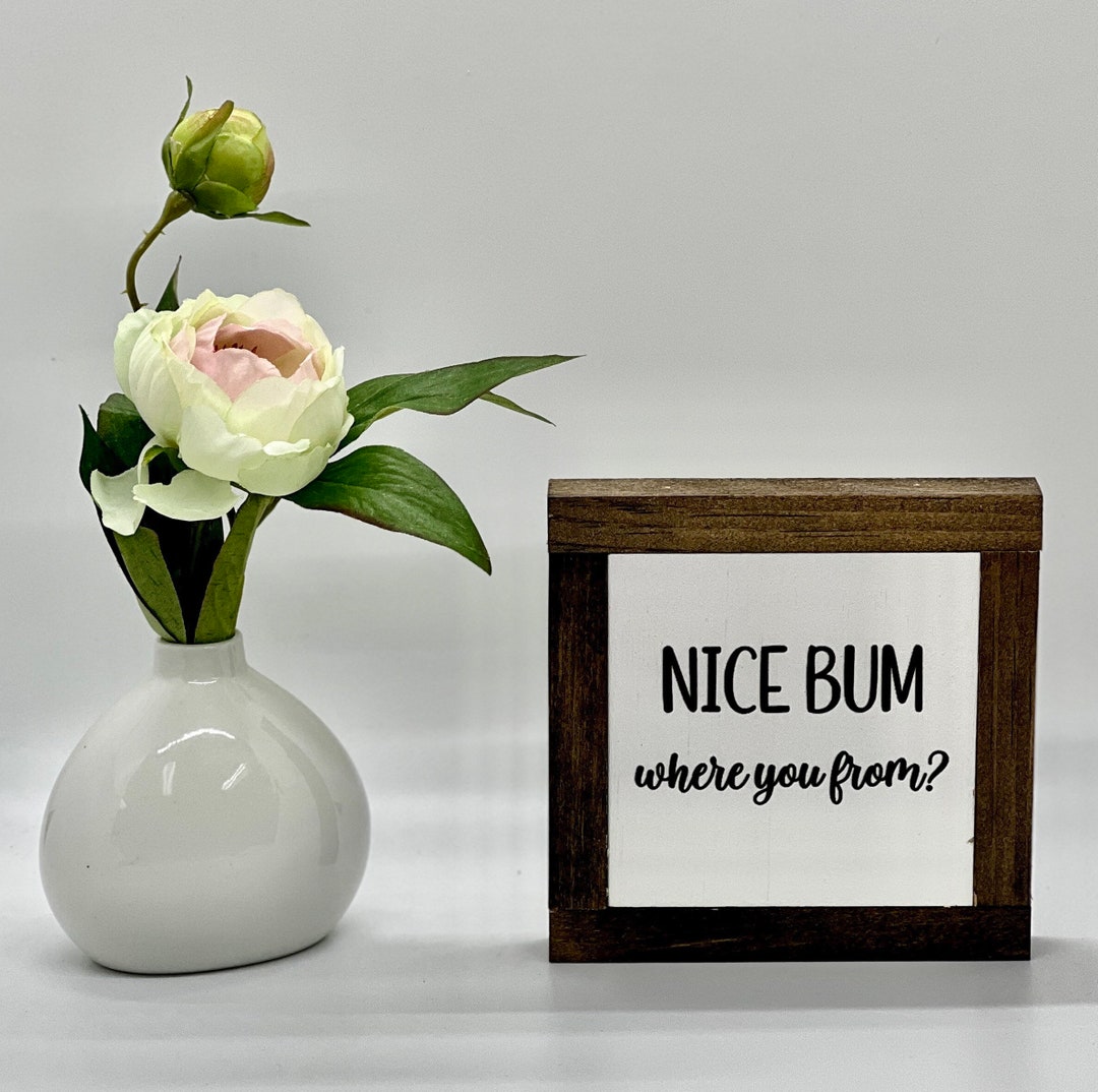 Nice Bum Sign, Guest Bathroom, Funny Restroom Decor, Housewarming Gift ...