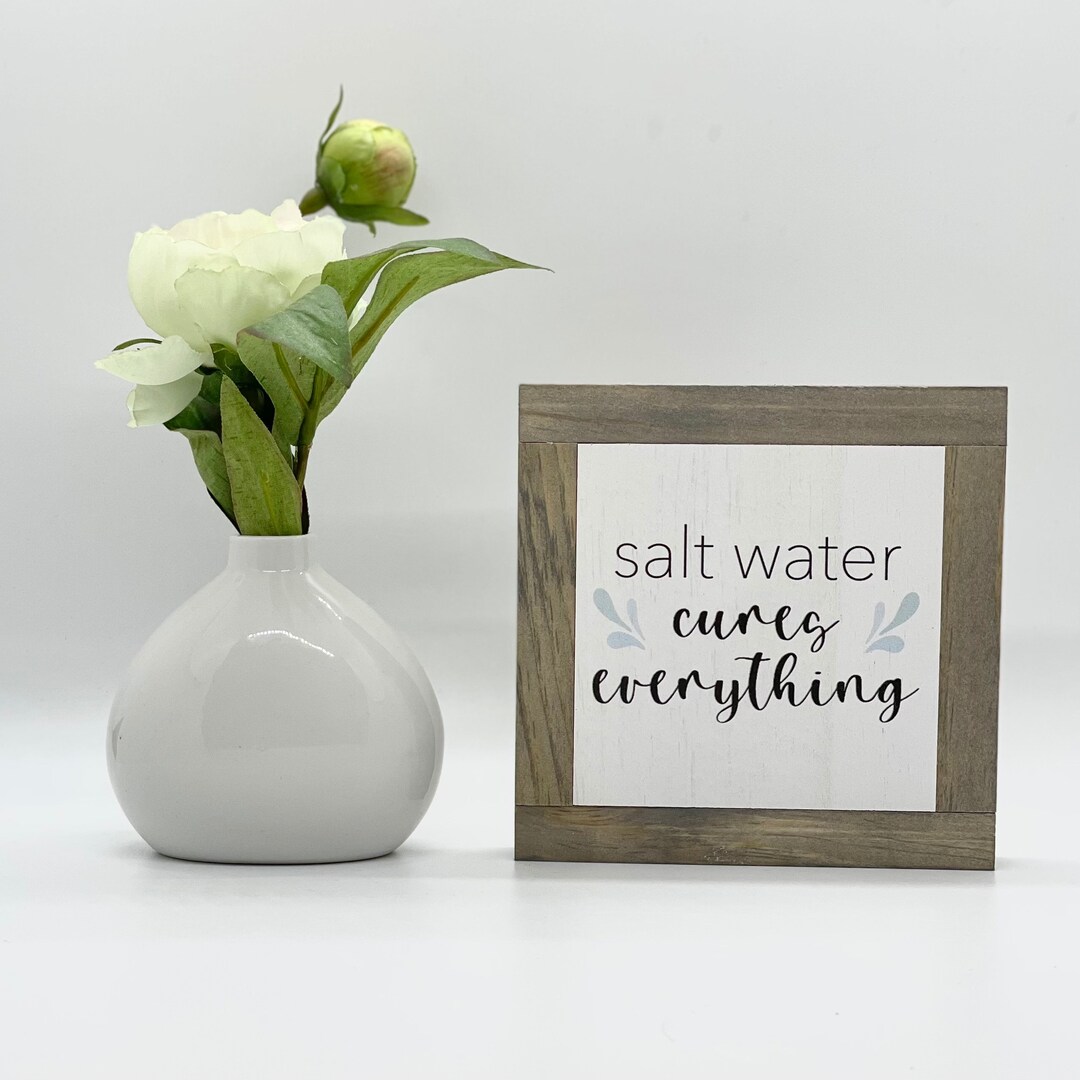 Salt Water Sign, Coastal Home Decor, Summer Gift, Beach Wood Sign ...