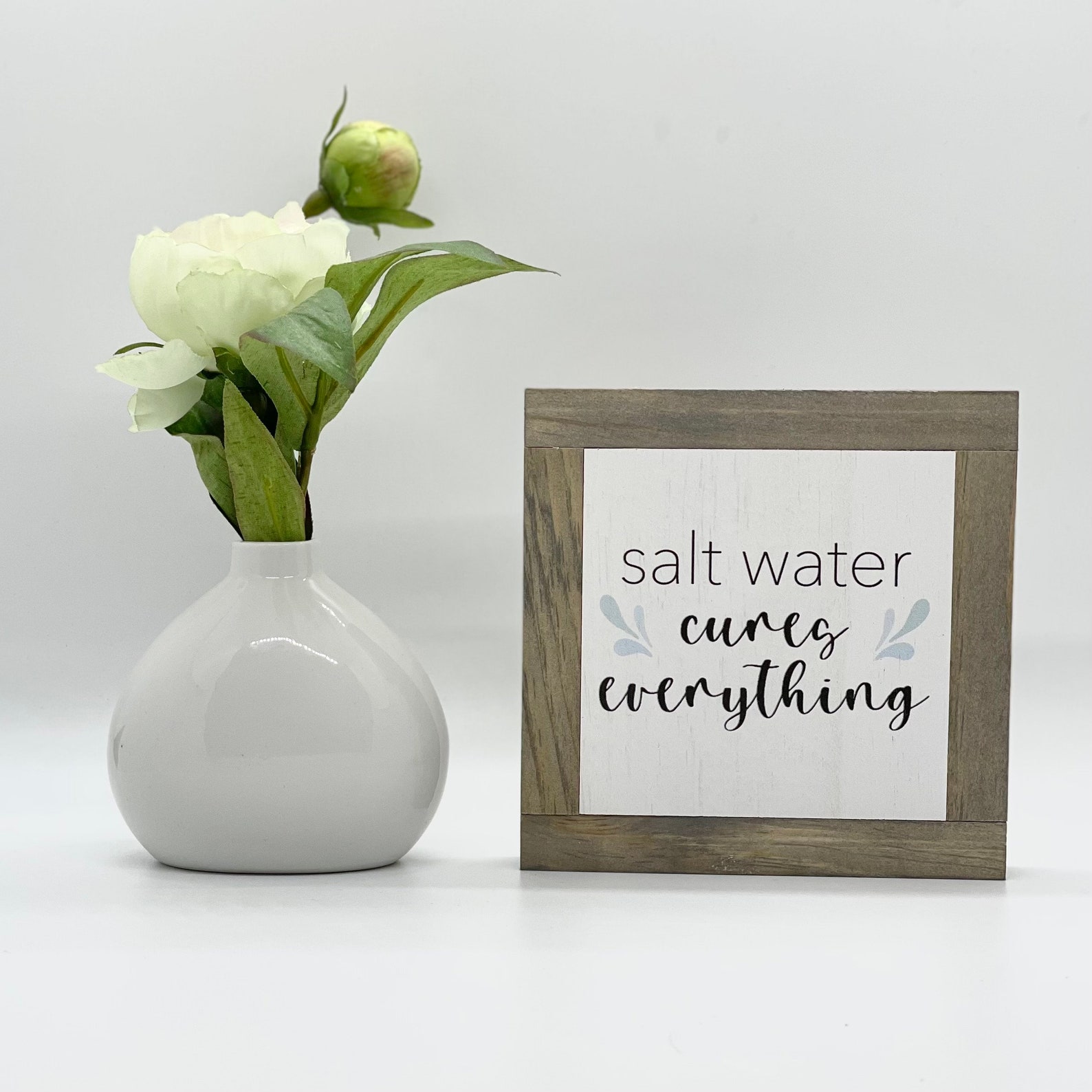 Salt Water Sign, Coastal Home Decor, Summer Gift, Beach Wood Sign ...