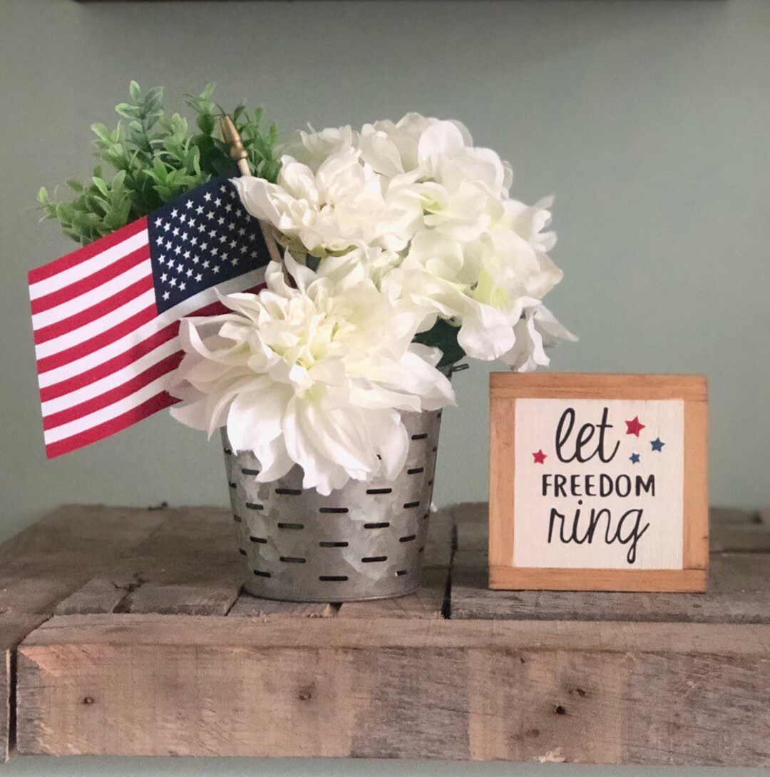 Let Freedom Ring Sign, Fourth of July Decor, Independence Day Sign ...