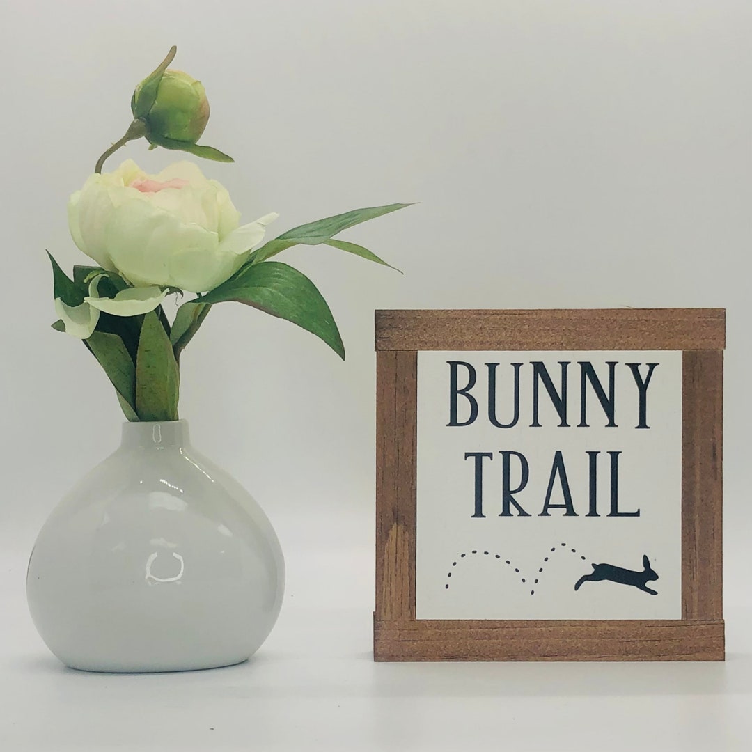 Easter Small Decor, Bunny Trail Sign, Spring Home Decor, Tiered Tray ...