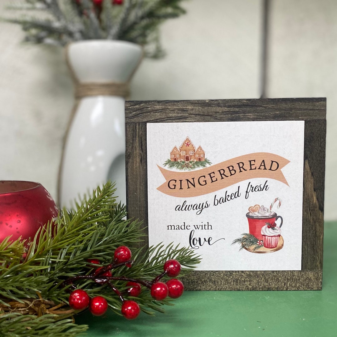 Gingerbread Wood Sign, Christmas Wood Sign, Winter Home Decor ...