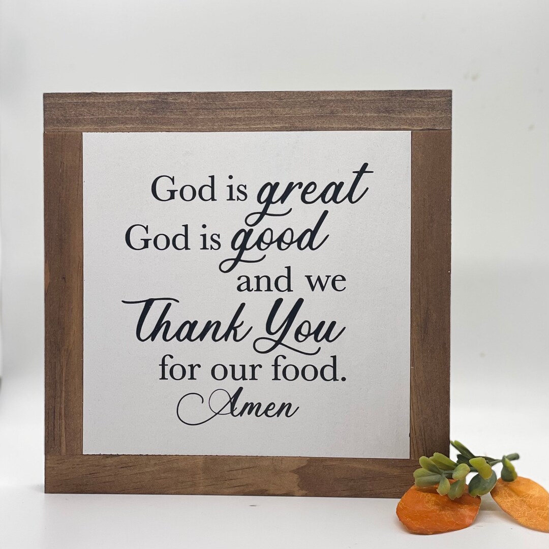 God is Great Sign, Rustic Prayer Sign, Farmhouse Grace Sign, Amen ...