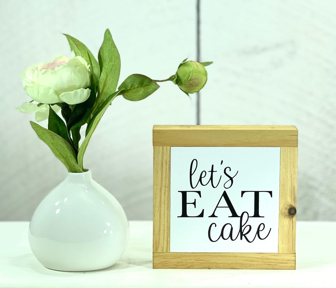 Let’s Eat Cake Sign, Cake Lover Sign, Bakery Wood Sign, Cooking Gift ...