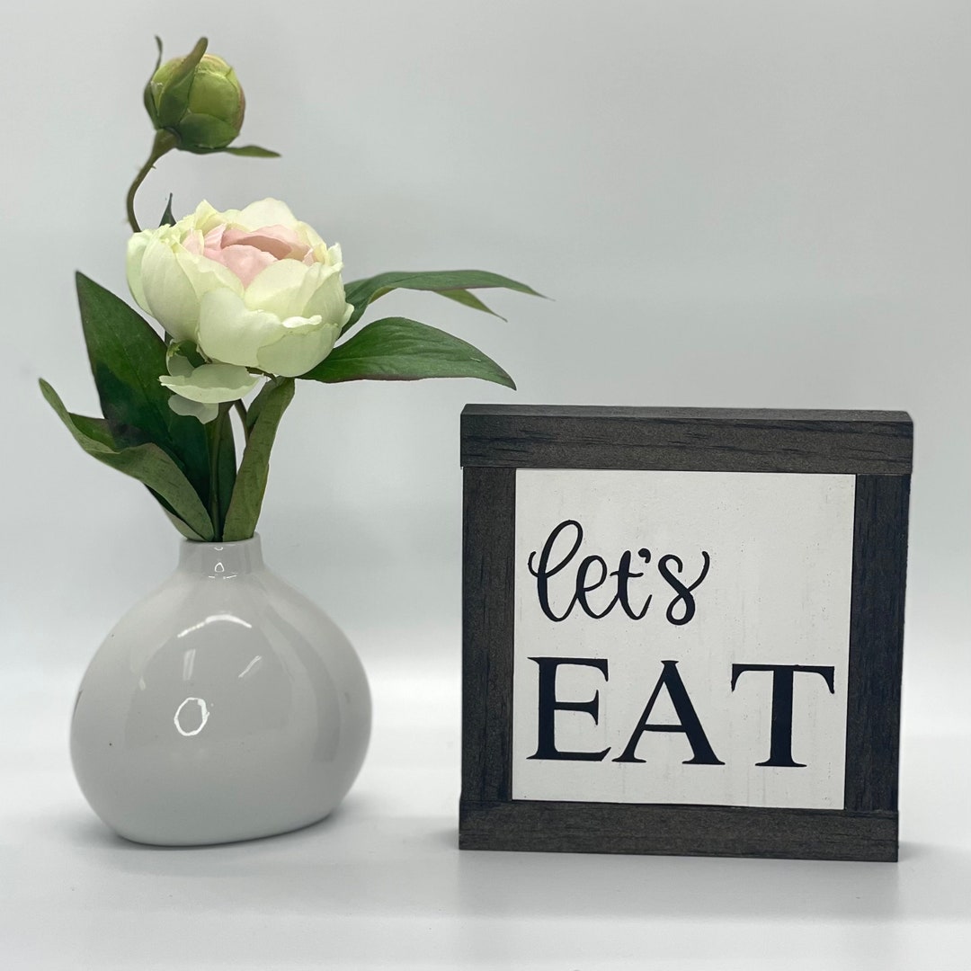 Let's Eat Sign, Kitchen Tiered Tray, Let's Eat Wood Sign, Kitchen Home ...