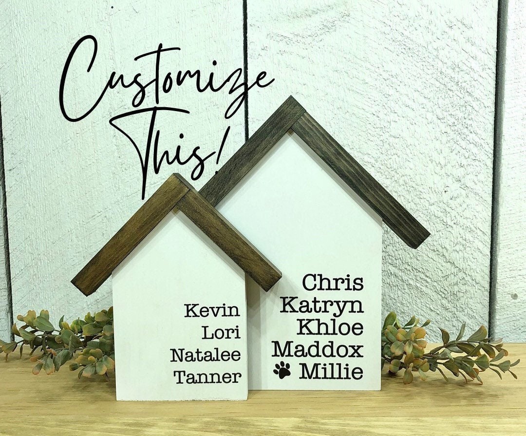 Custom Family Names Sign, Personalized Home Decor, Family Name Wood ...
