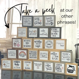 Coffee Sign Collection, Coffee Bar Cart, Coffee Home Decor, Caffeine ...